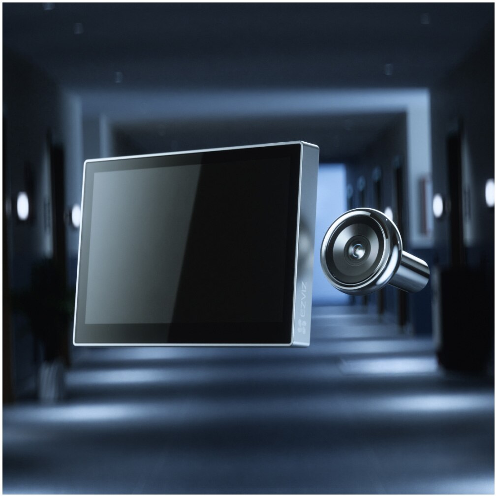 Vizor Ezviz HP2 Silver cu ecran color de 4.3", rezolutie 1080p, Baterie ...