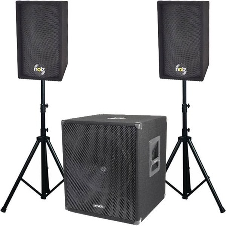Sistem sonorizare complet portabil Noiz DJ Set 4, 600W, Subwoofer 15 ...