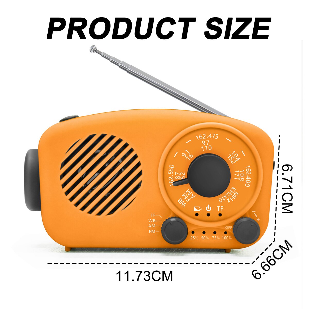 Radio de urgenta portabil cu manivela, incarcare USB C, lanterna LED ...