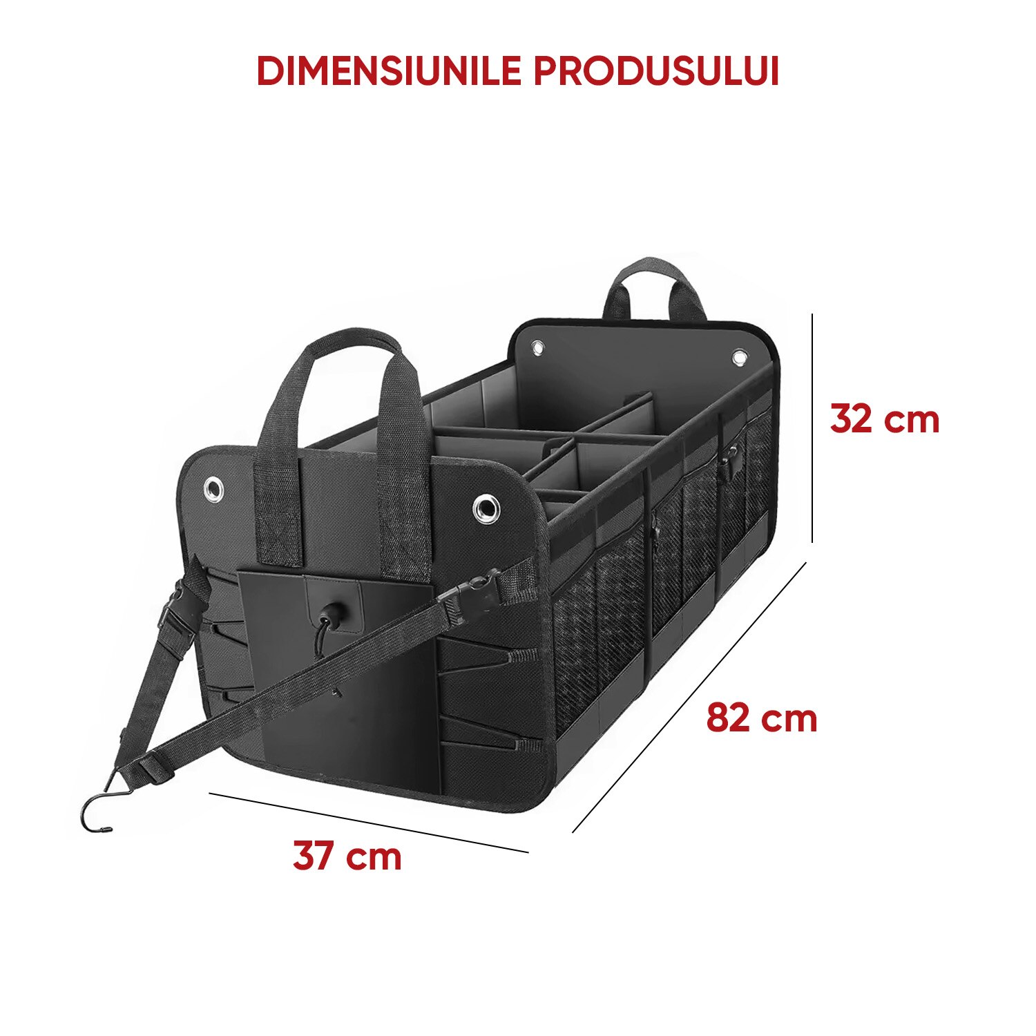 Organizator portbagaj auto spatios cu geanta frigorifica 19L ...