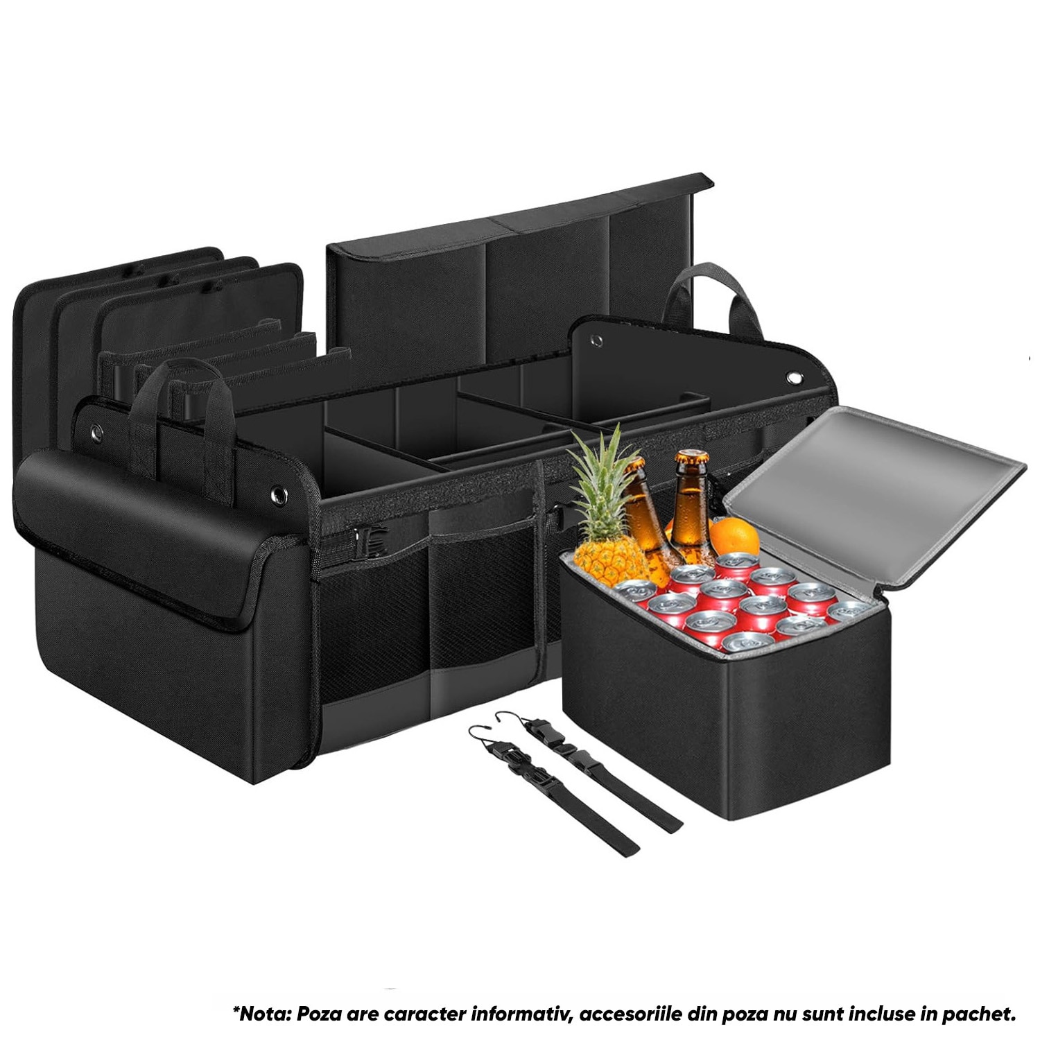 Organizator portbagaj auto spatios cu geanta frigorifica 19L ...