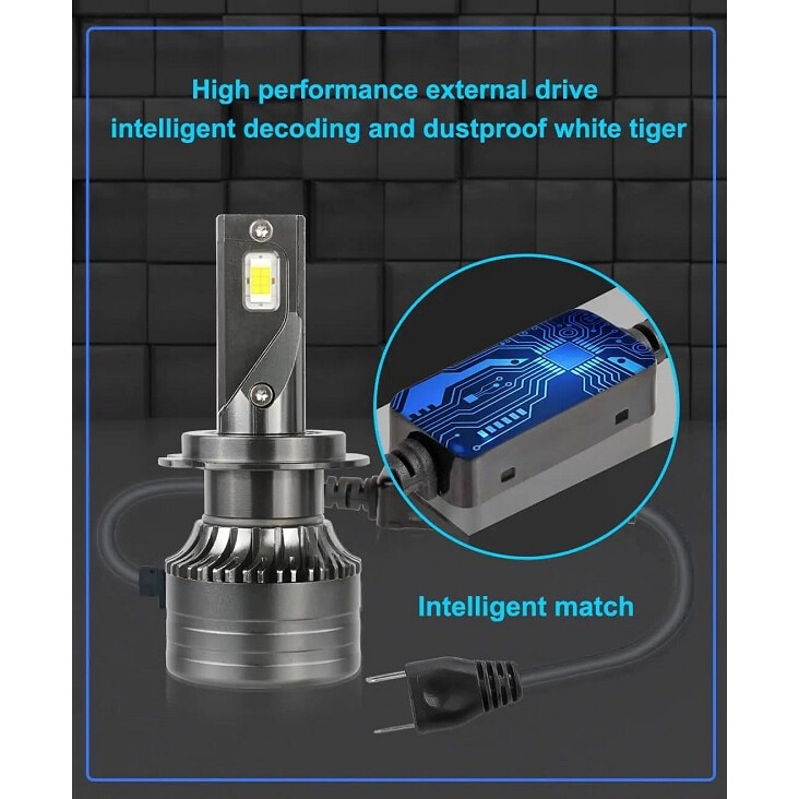 Set 2 Becuri Auto, Led H7 Cu Ventilator, 180w, 16000lm, Plug & Play ...