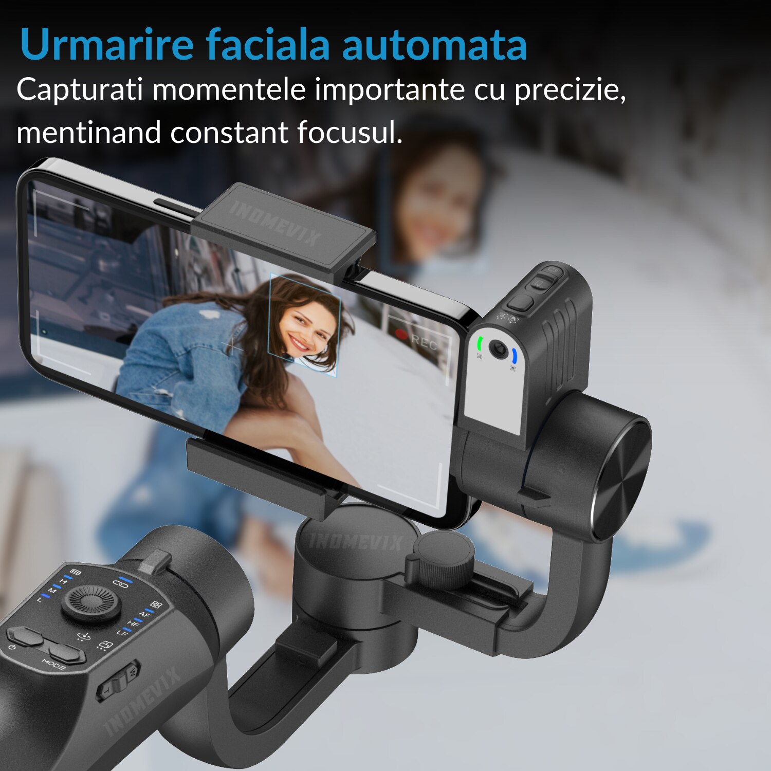 Stabilizator imagine pentru telefon 3 Axe, INOMEVIX® F10 PRO MAX ...
