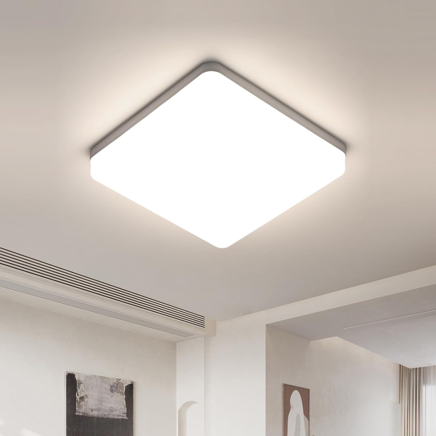 Plafoniere cu LED, Mckalen, 36W, 4050LM, Alb, Patrate, IP44 Rezistent ...