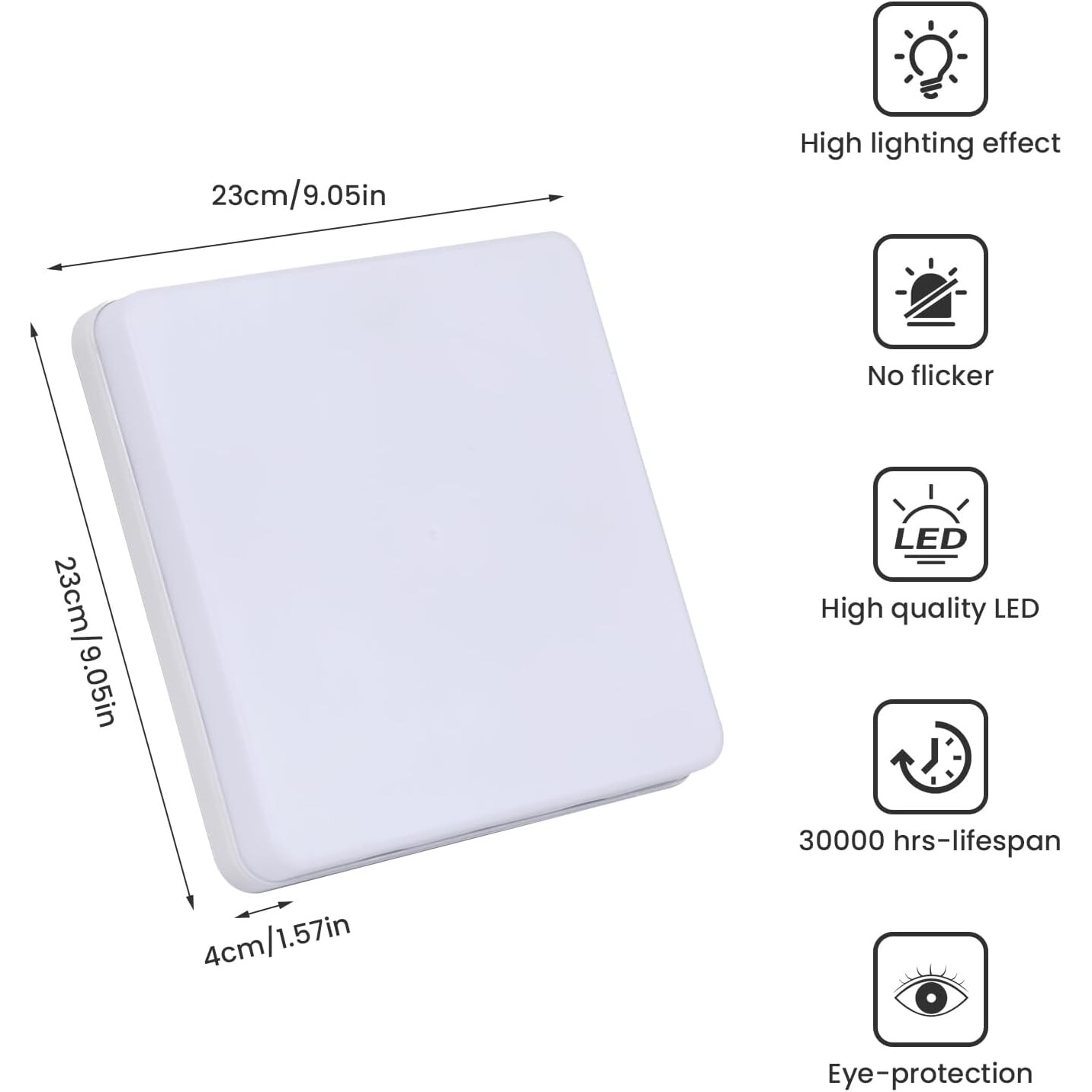 Plafoniere cu LED, Mckalen, 36W, 4050LM, Alb, Patrate, IP44 Rezistent ...