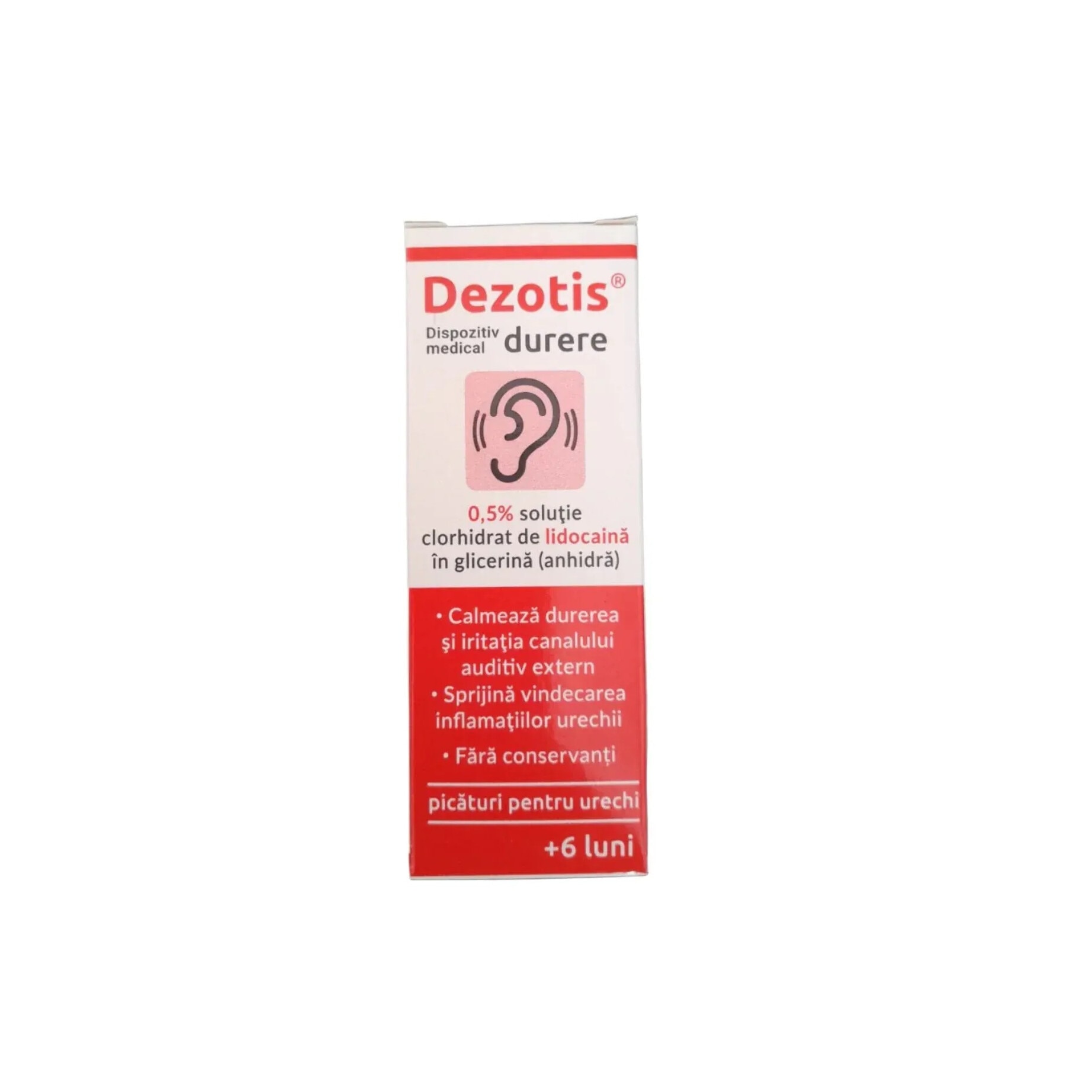 Dezotis Durere, solutie auriculara cu lidocaina 0.5% cu rol calmant, 7g ...