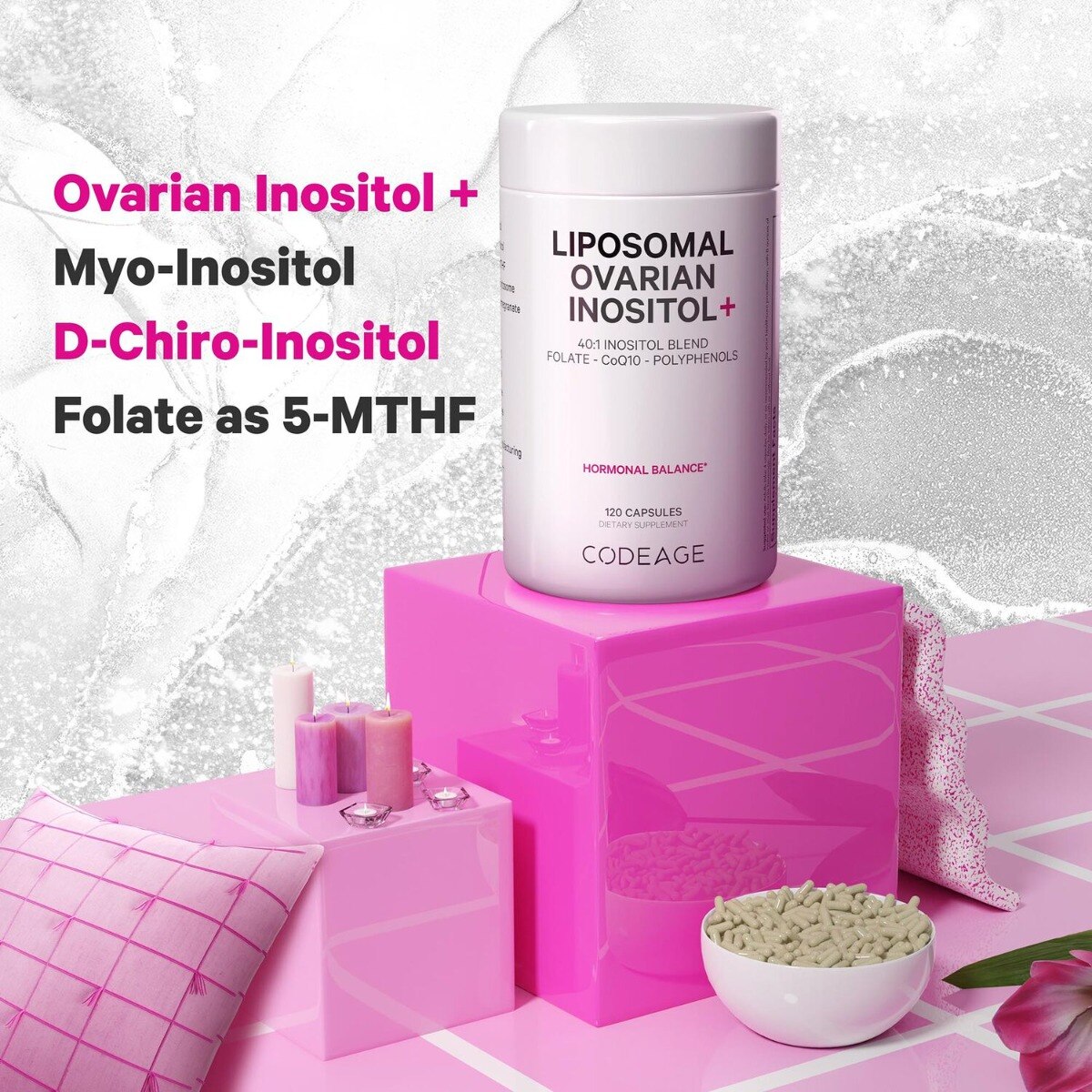 Codeage Liposomal Ovarian Inositol, Myo-Inozitol Ovarian cu Coenzima ...