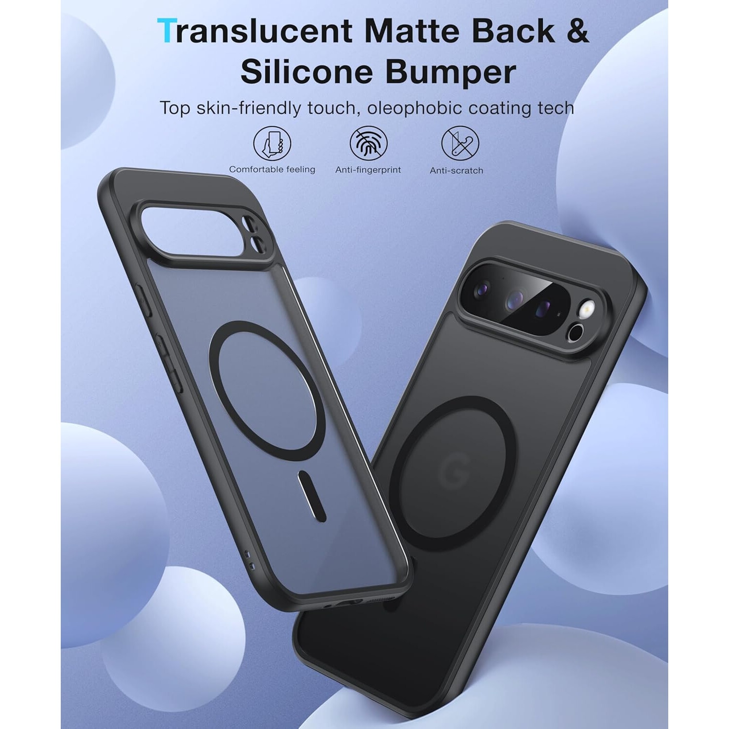 Husa pentru Google Pixel 9 Pro cu MagSafe Ghost Series frosted - negru ...