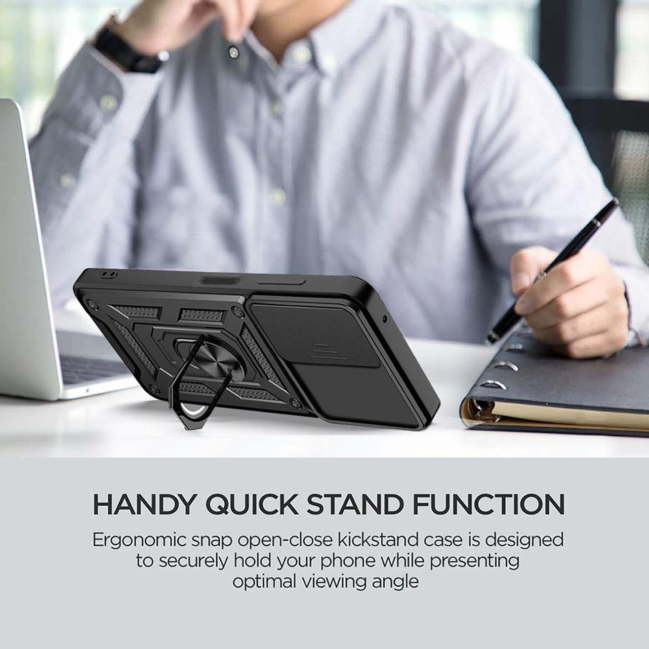 Husa pentru Oppo A40 Ring Armor Kickstand Tough Rugged Cover cu ...