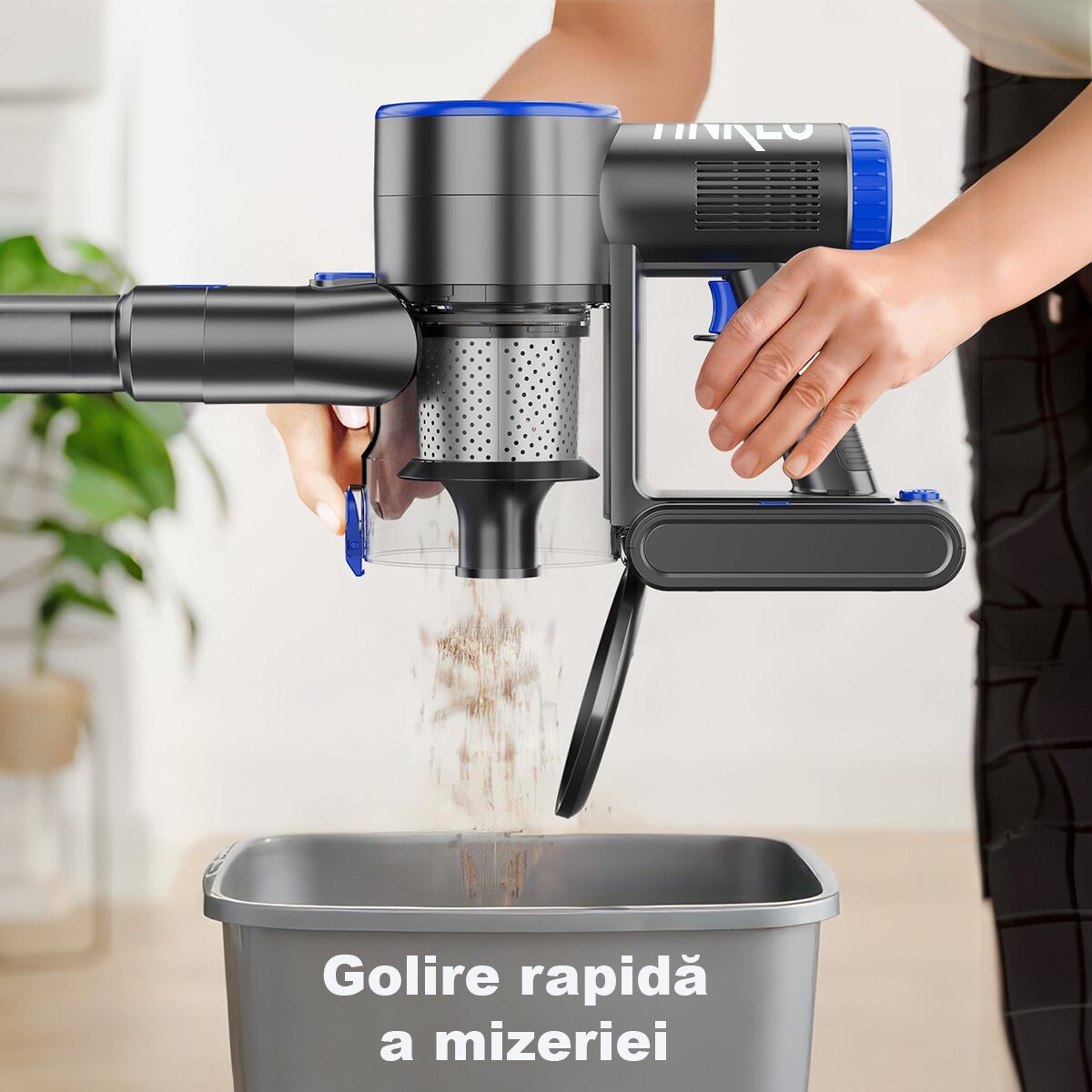 Aspirator vertical fara fir cu functie de mop, Perie pentru animale ...