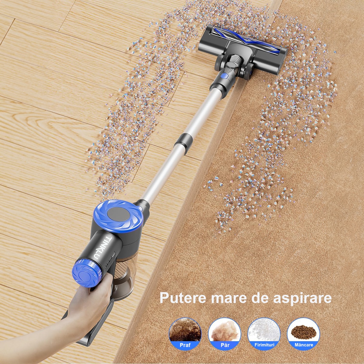 Aspirator vertical fara fir cu functie de mop, Perie pentru animale ...