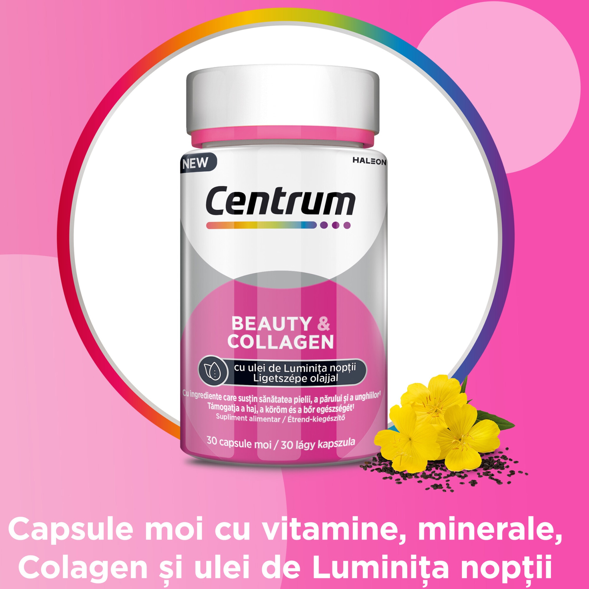 Centrum Beauty & Collagen cu Vitamine, Minerale, Colagen si ulei de ...