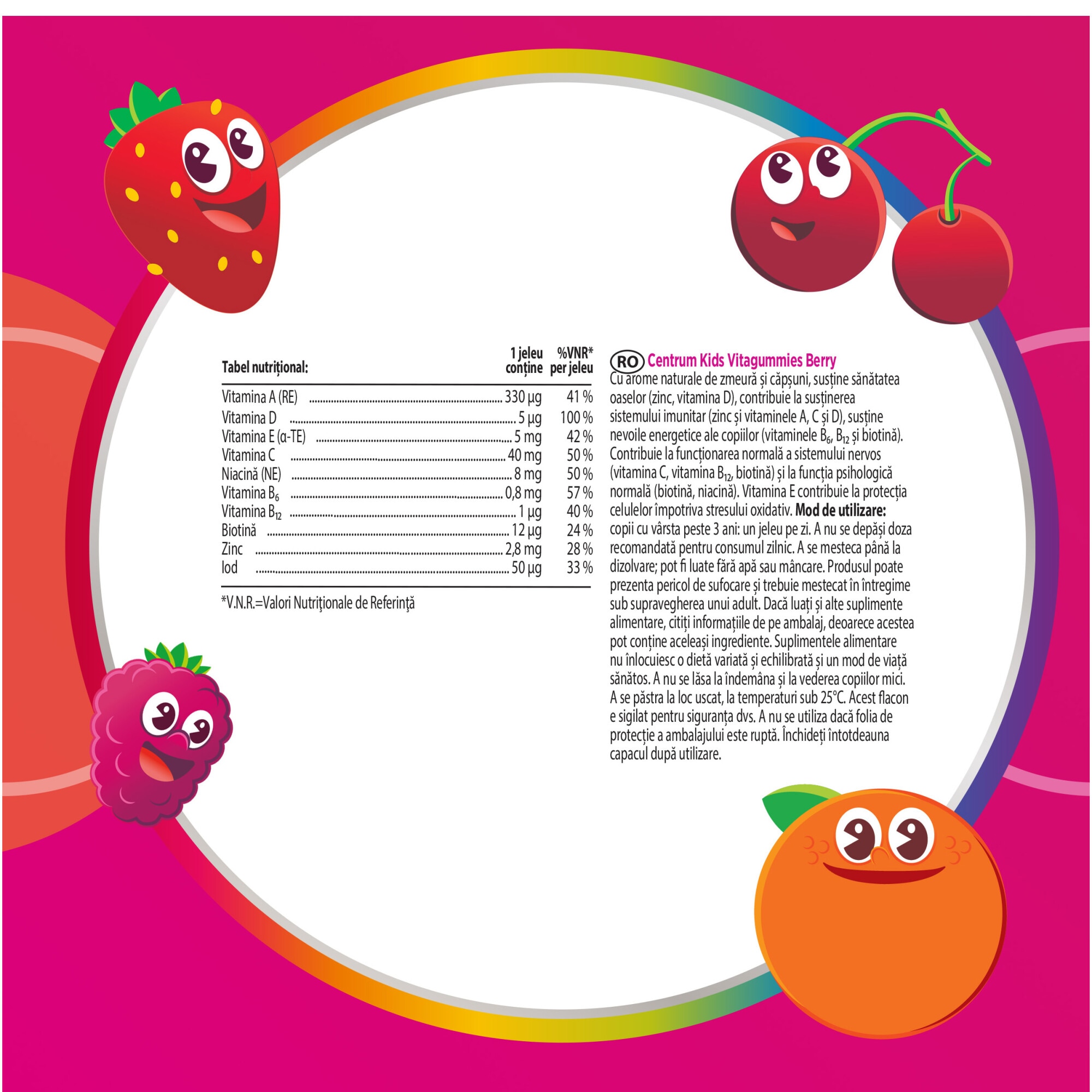 Centrum Kids VitaGummies multivitamine pentru copii, 60 jeleuri cu aroma mixta de fructe - eMAG.ro