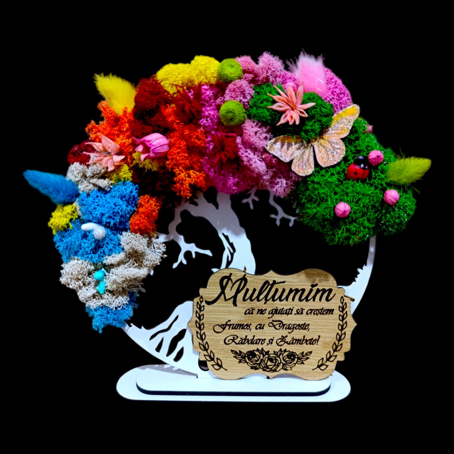 Tablou copacul vietii personalizat cu mesaj standard pentru educator ...