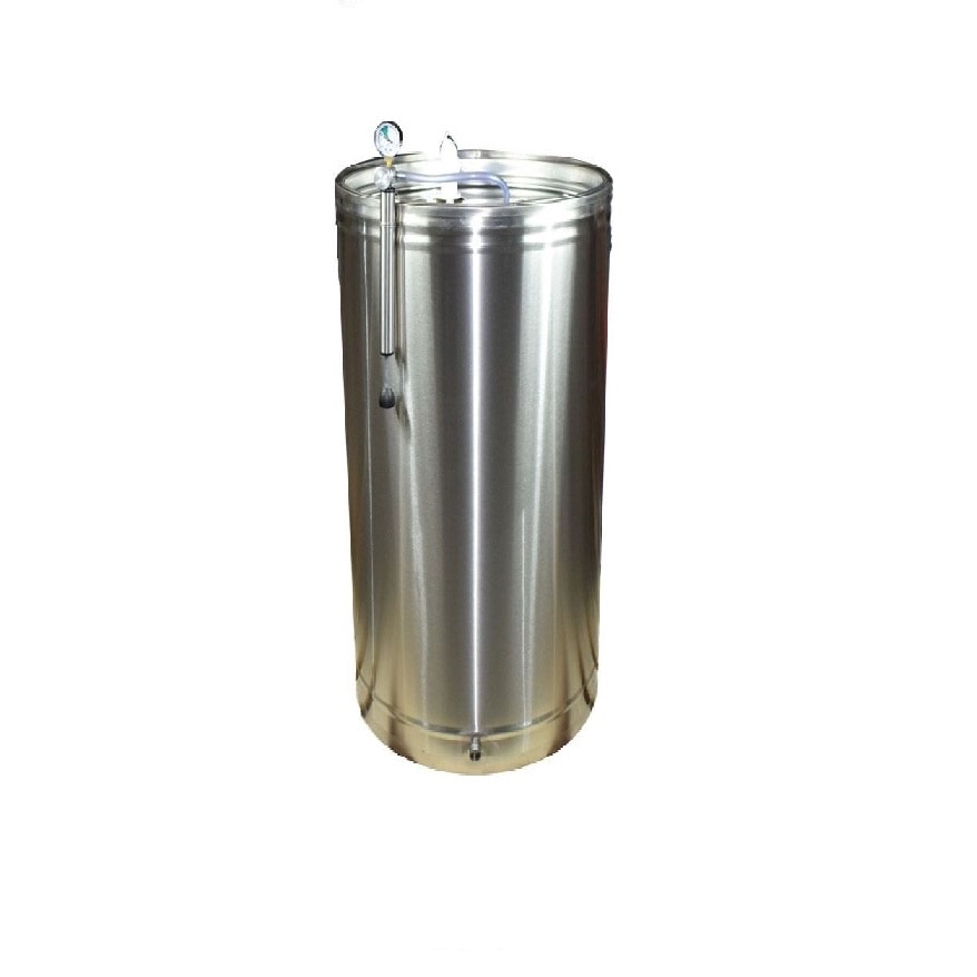 Butoi inox alimentar pentru vin cu capac flotant si canea 100 litri ...