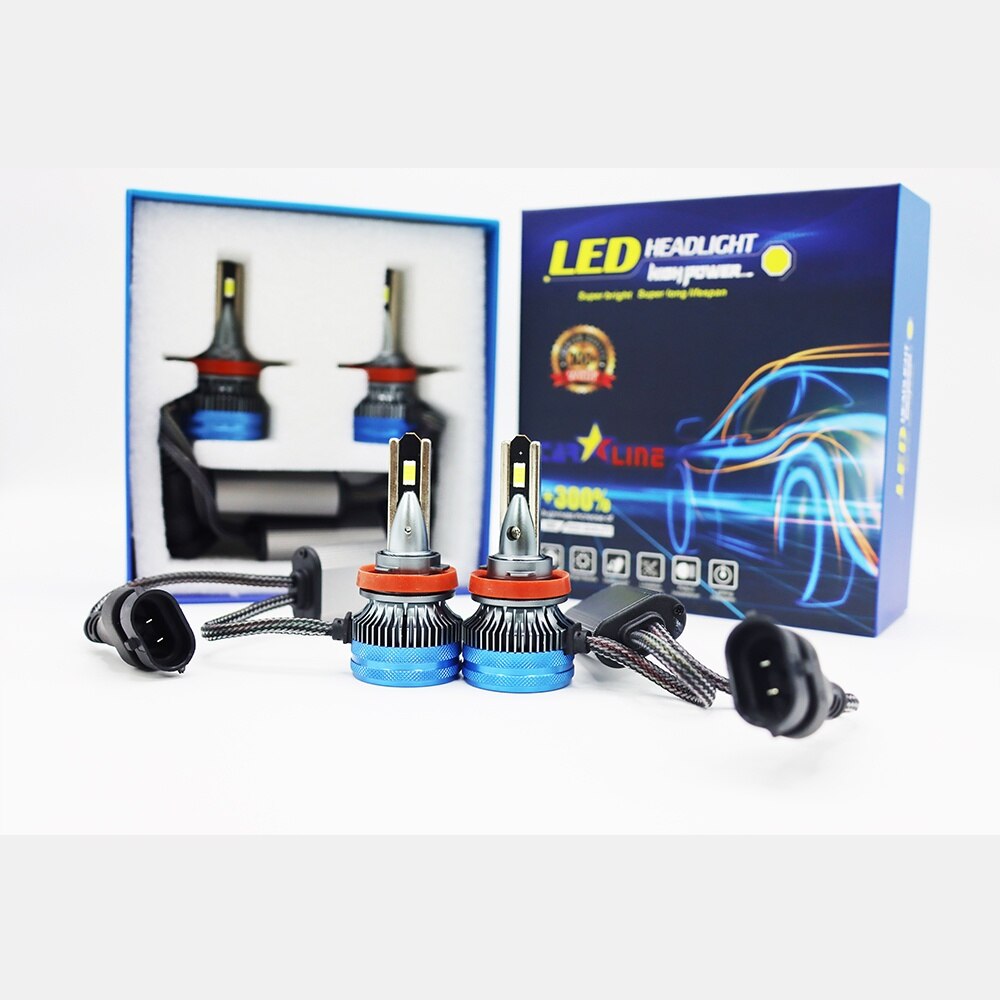 Set de 2 becuri LED auto, 130W, 9600lm, 6500K, H8 si H11 universal ...