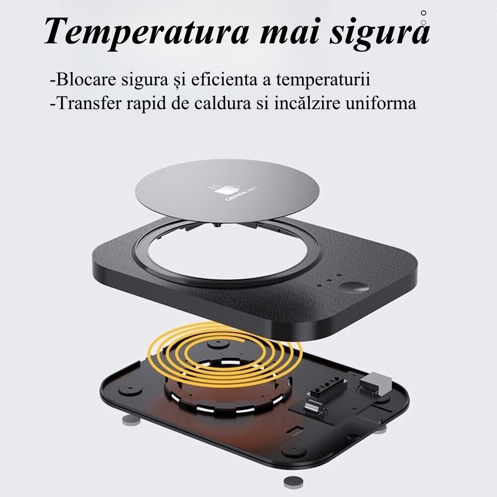 Incalzitor pentru cana, buton touch, cu 3 trepte de temperatura, cu ...