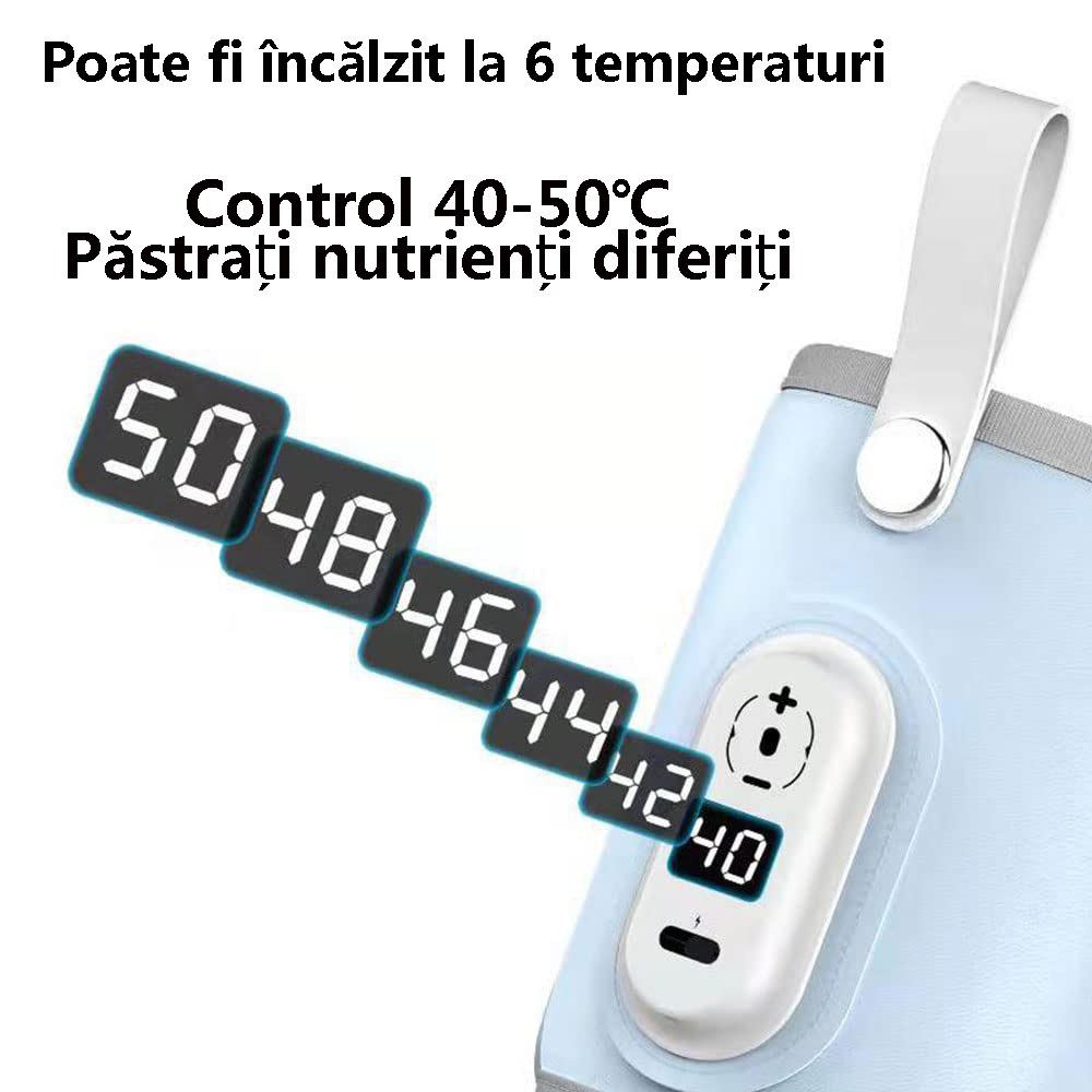 Incalzitor portabil pentru sticle de lapte Stnqtsrv, 6 niveluri de ...