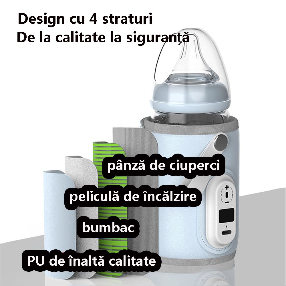 Incalzitor portabil pentru sticle de lapte Stnqtsrv, 6 niveluri de ...