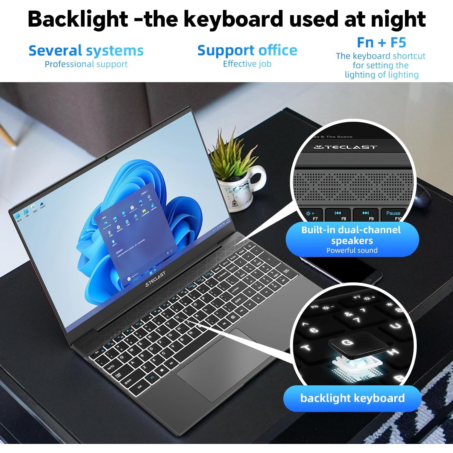 Laptop Teclast F16 Plus Pro, Procesor Intel Celeron N4120, 12GB DDR4 ...