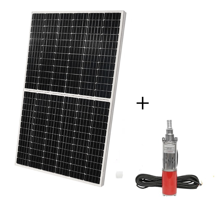 Pompa apa submersibila 24V, 250W, 2m3/h, D80mm cu panou solar ...