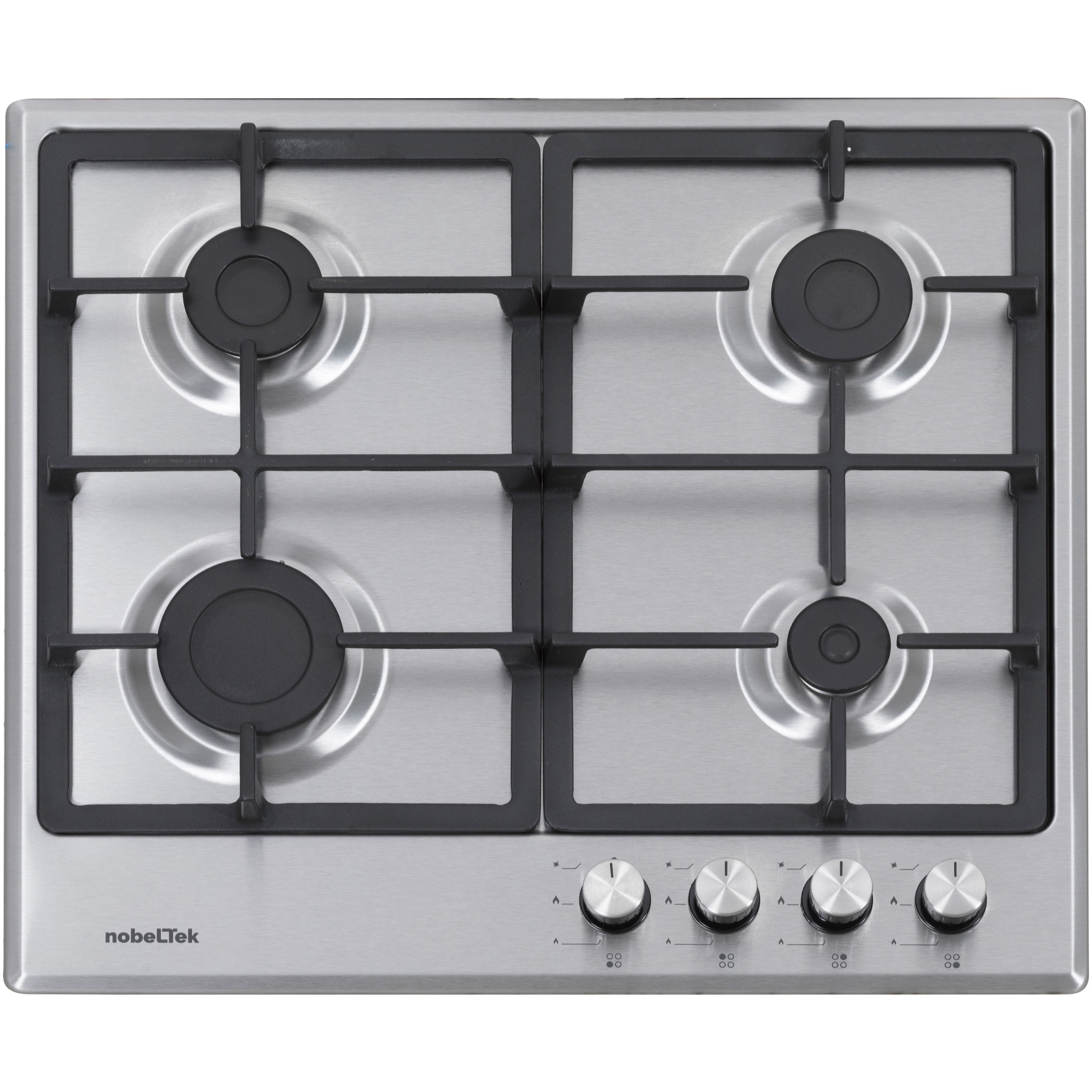 Plita incorporabila Nobeltek NHBG-6400IXF, Gaz, 4 arzatoare, Aprindere ...