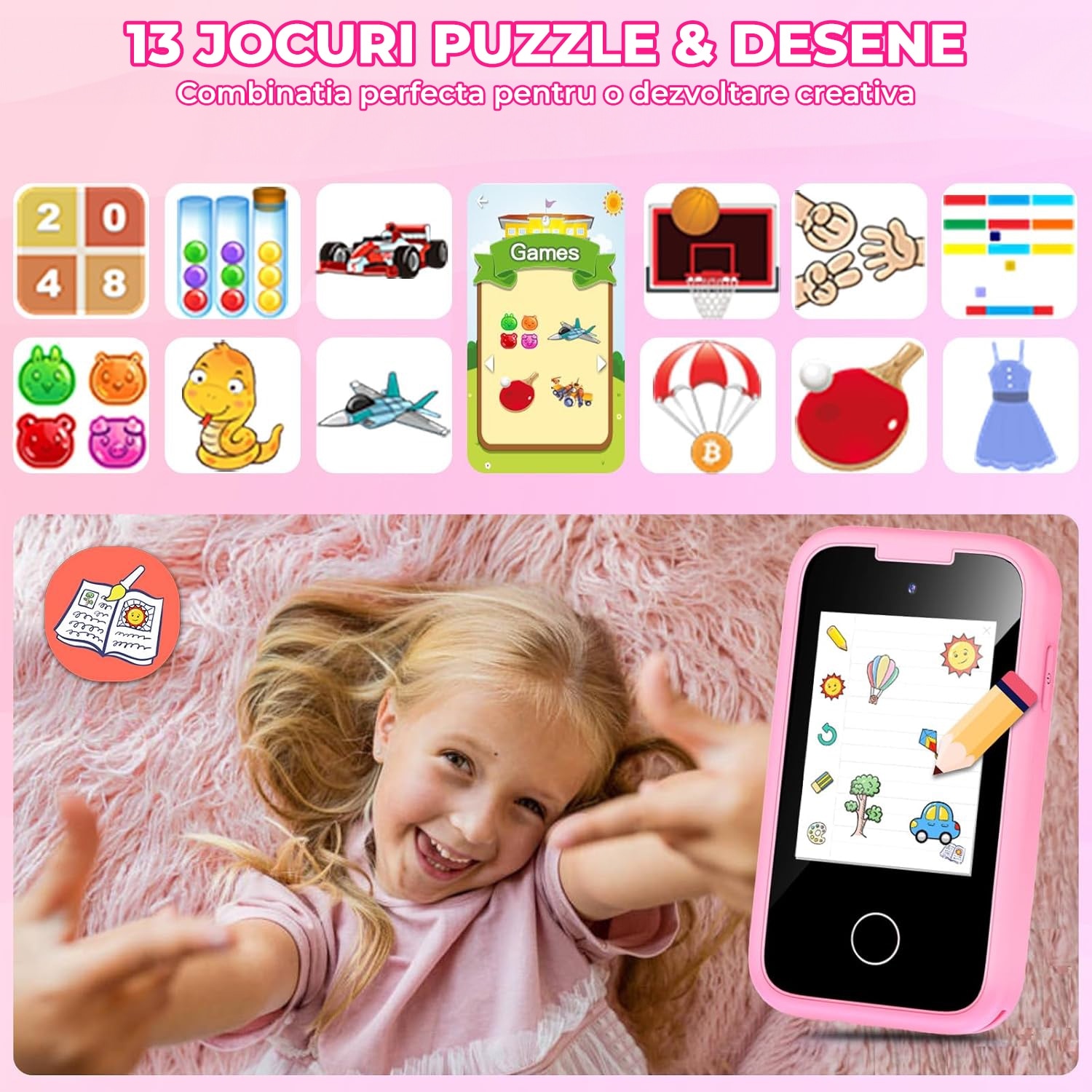 Telefon De Jucarie Elindor®, Telefon pentru Copii, Jocuri Interactive ...