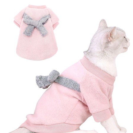 Pulovere pentru pisici si caini, cald si confortabil, fundita, Roz ...