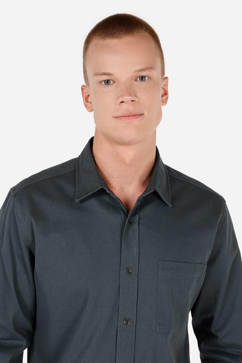 COLIN'S, Camasa slim-fit din bumbac, Gri antracit, L - eMAG.ro