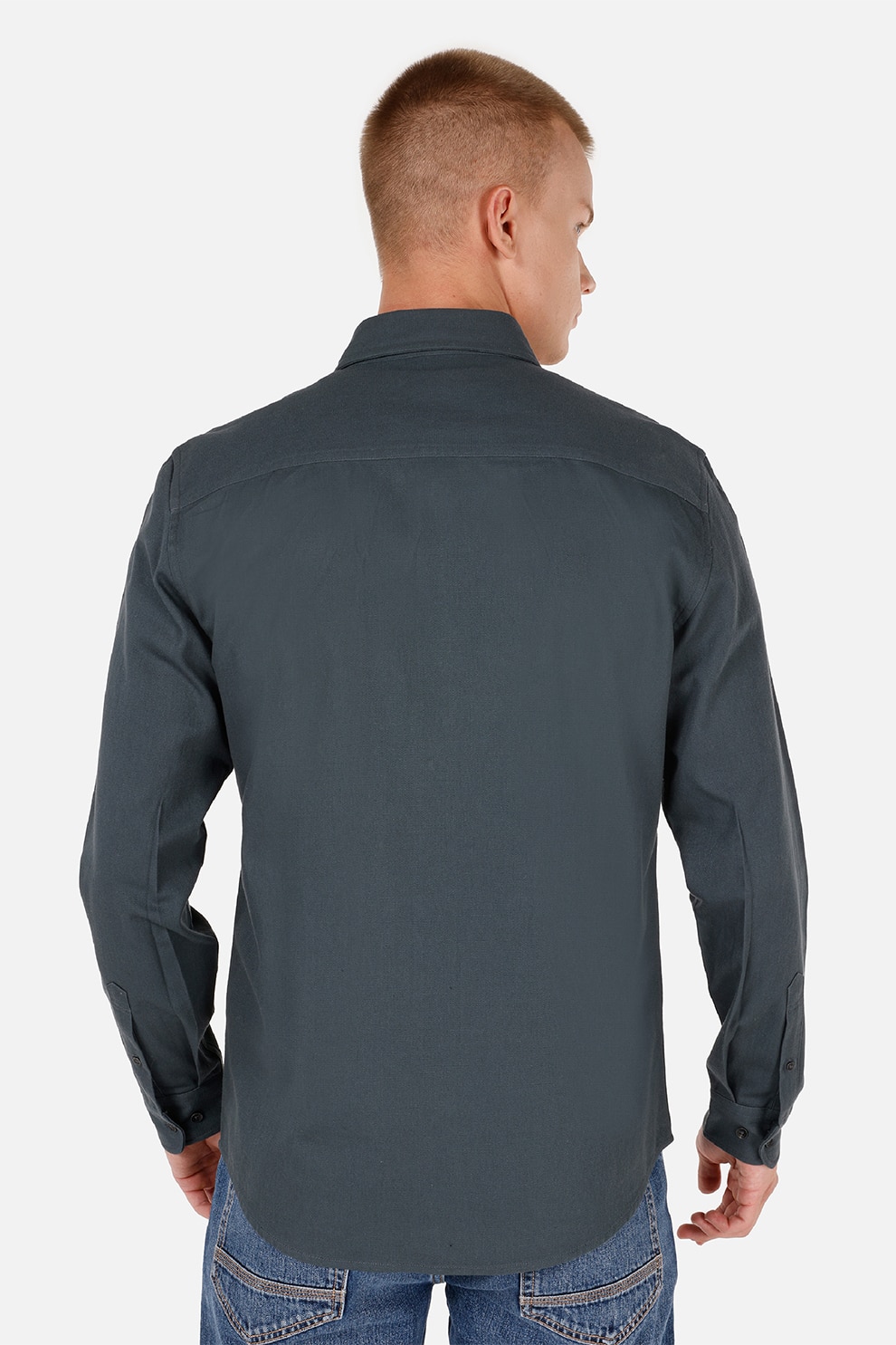 COLIN'S, Camasa slim-fit din bumbac, Gri antracit, L - eMAG.ro