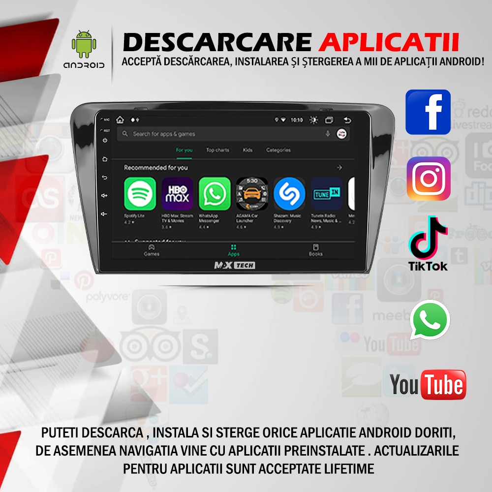 Navigatie Skoda Octavia 3 ( 2013 - 2020 ) dedicata Android, MaxTech ...