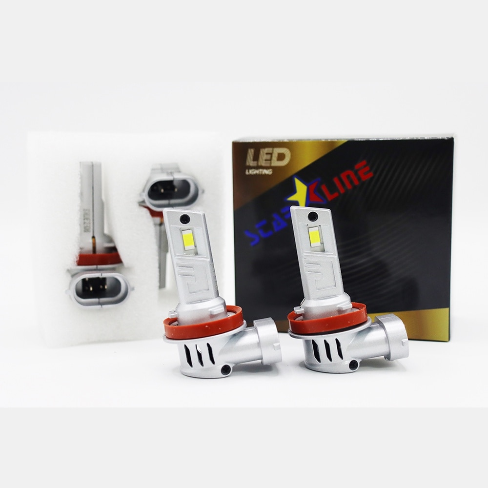 Set de becuri LED H8 si H11 universal de 2 buc, Cu ventilator integrat ...