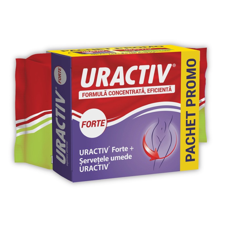 Supliment alimentar Uractiv Forte, 20 capsule + Servetele umede cadou ...