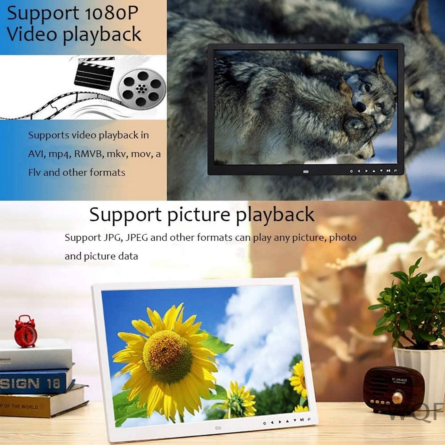 Rama foto digitala WIFI, 17 inch, aplicatie Frameo, microSD, poze/video ...