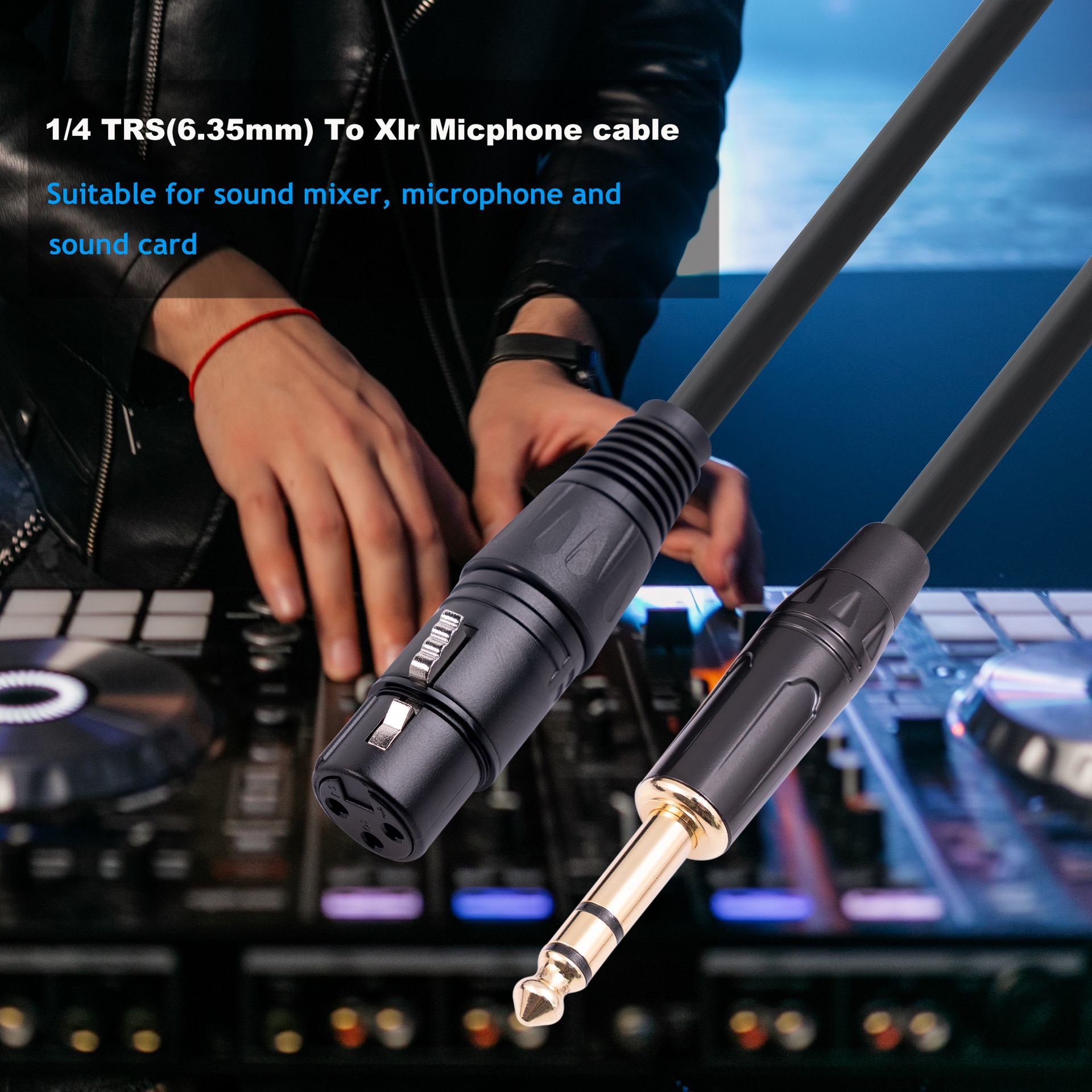 Cablu audio, Microfon, XLR mama - Jack 6.3mm, 10m, Negru - eMAG.ro