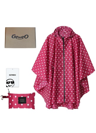 Pelerina de ploaie pentru adulti, roz cu buline, material nylon ...