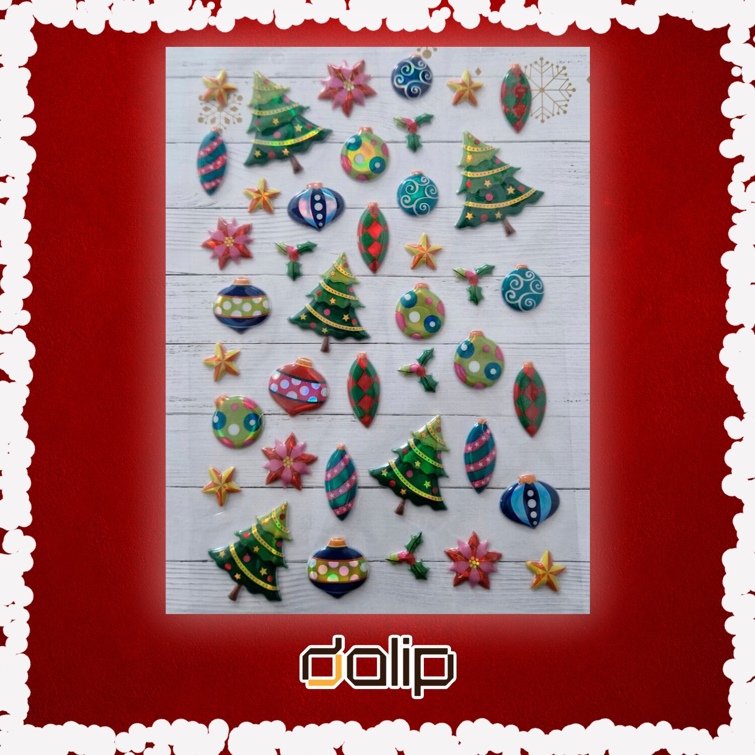 Set Stickere 3D Dalip, 40 Piese, Brad si Globuri Decorative, Alb - eMAG.ro