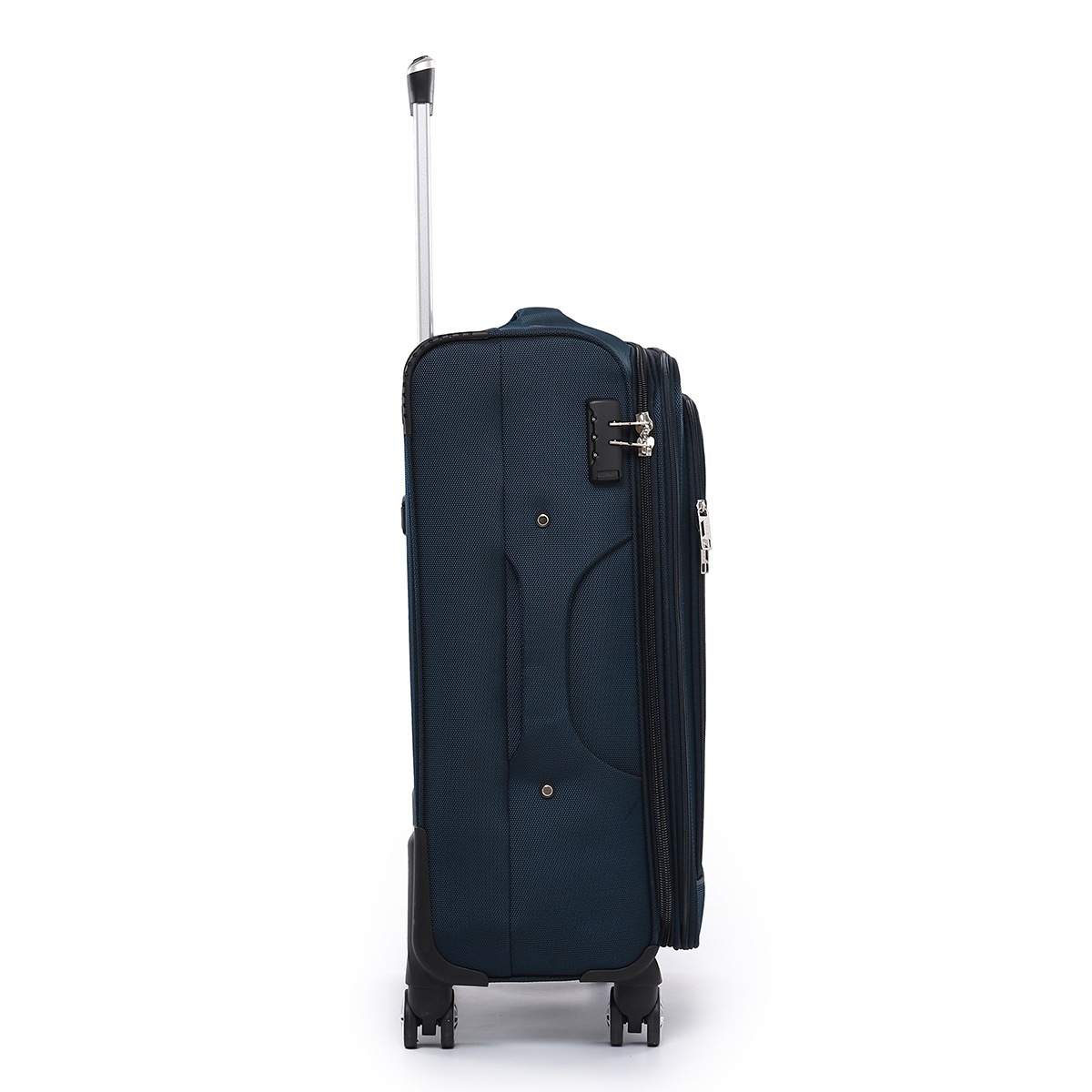 Troler ORMI, rigid, 4 roti, albastru inchis, 35x23x57cm - eMAG.ro