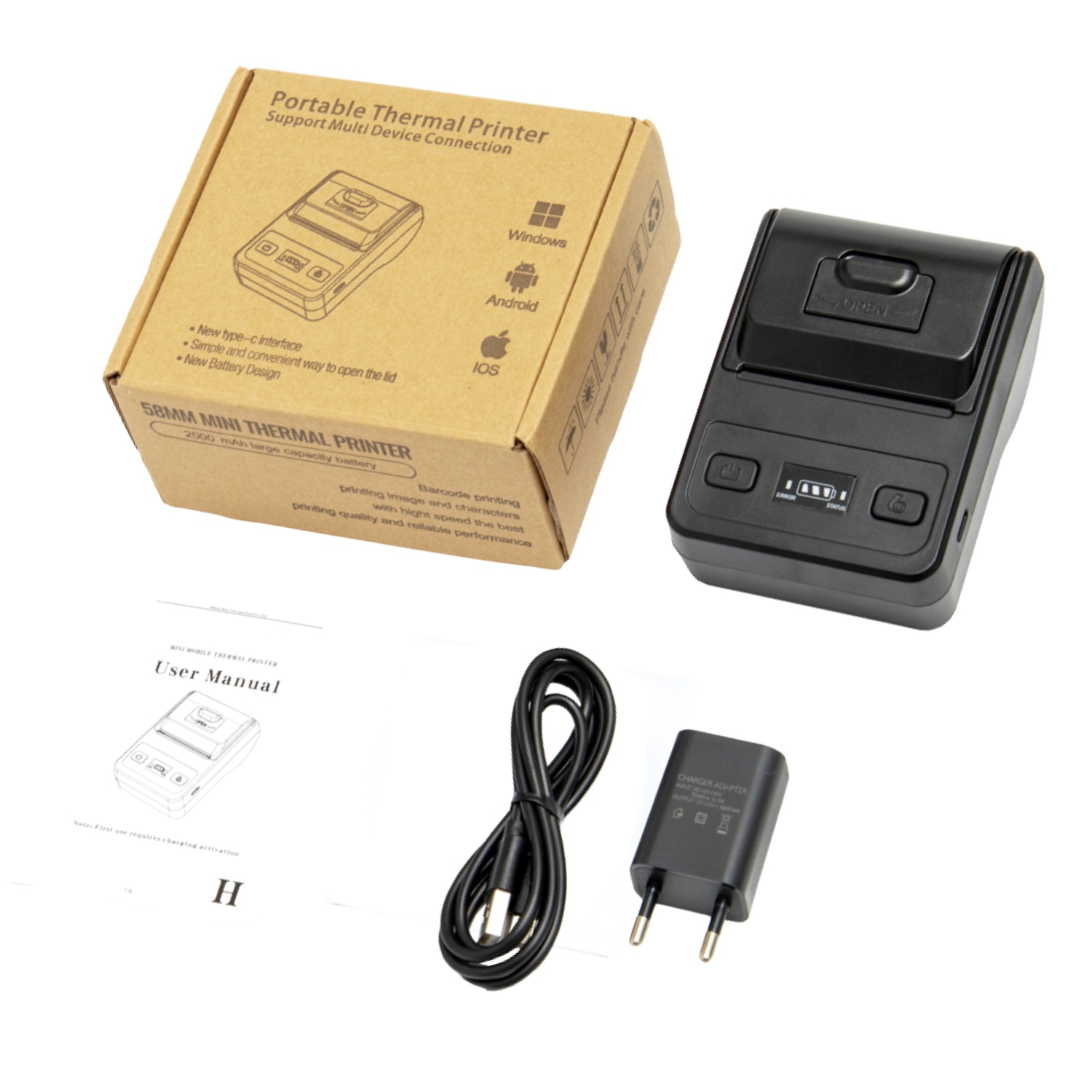 Imprimanta termica portabila, fara fir, Bluetooth, compatibila cu ...