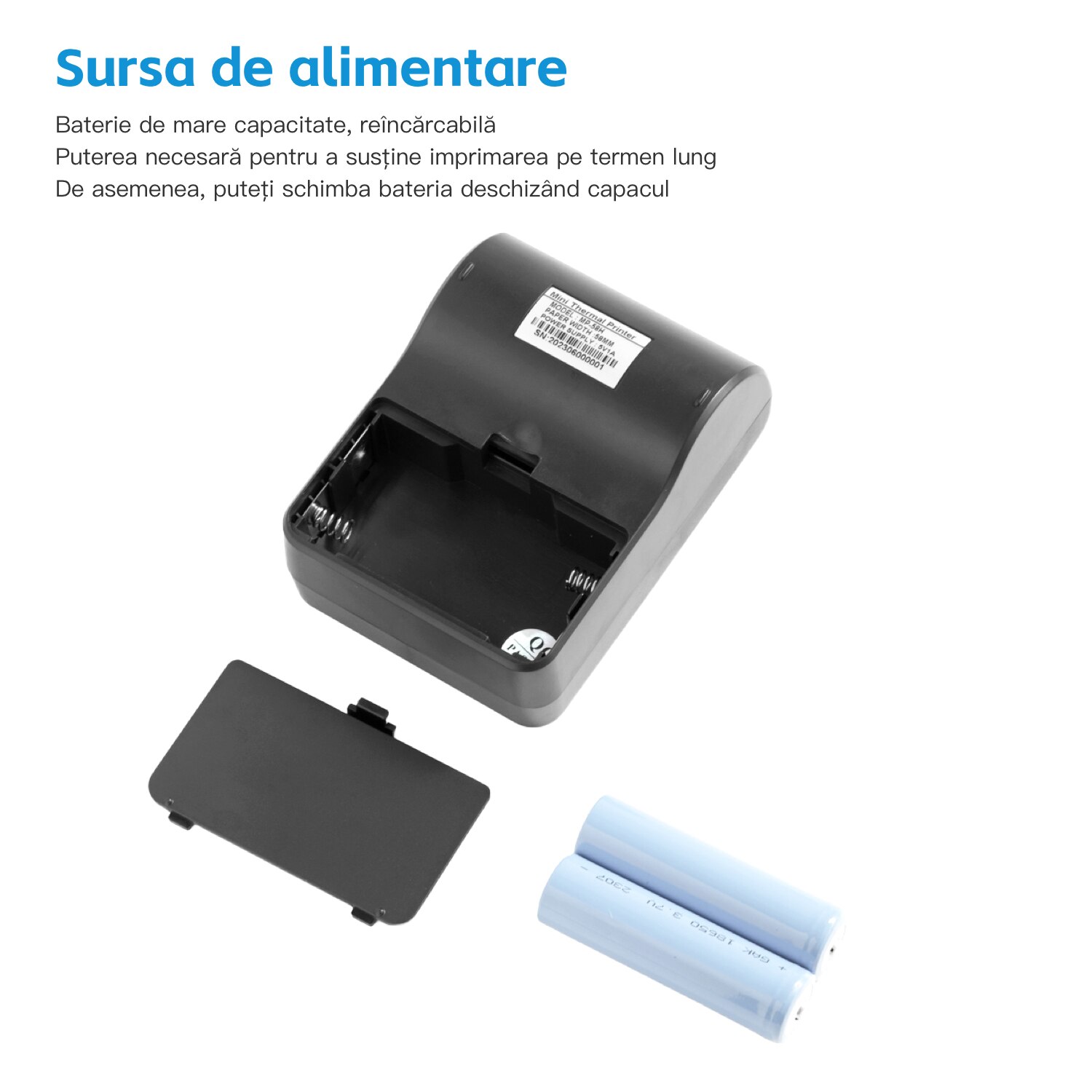 Imprimanta termica portabila, fara fir, Bluetooth, compatibila cu ...