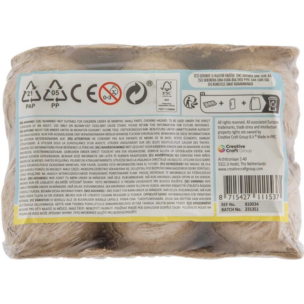 Set 6 oua de colorat pentru Paste cu 4 carioci colorate, Grafix, Alb ...