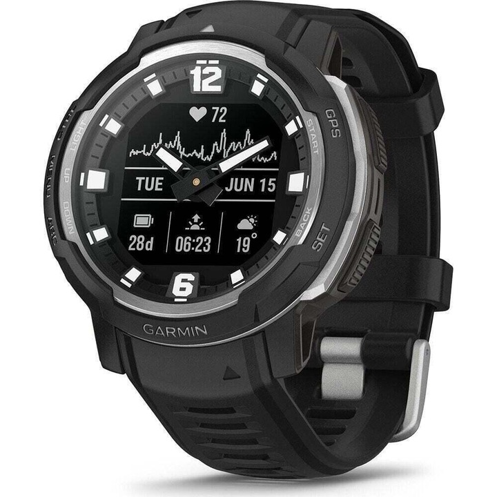Ceas Smartwatch Garmin Instinct Crossover 45mm (010-02730-03), Negru ...