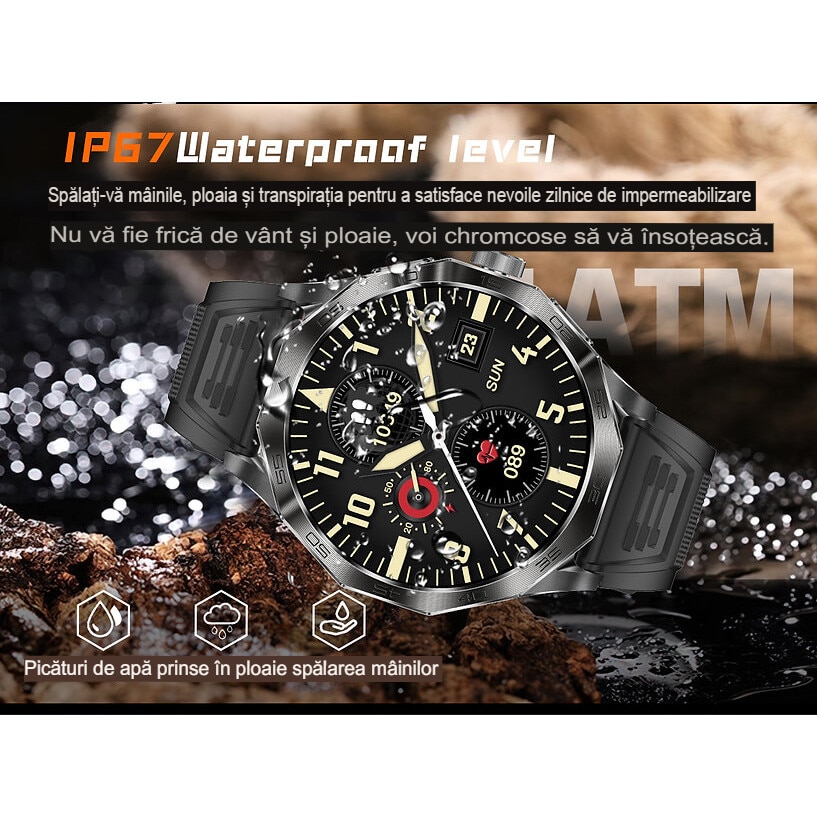 Ceas Smartwatch barbati, Apel Bluetooth 1.85''HD Screen,360x360 ...