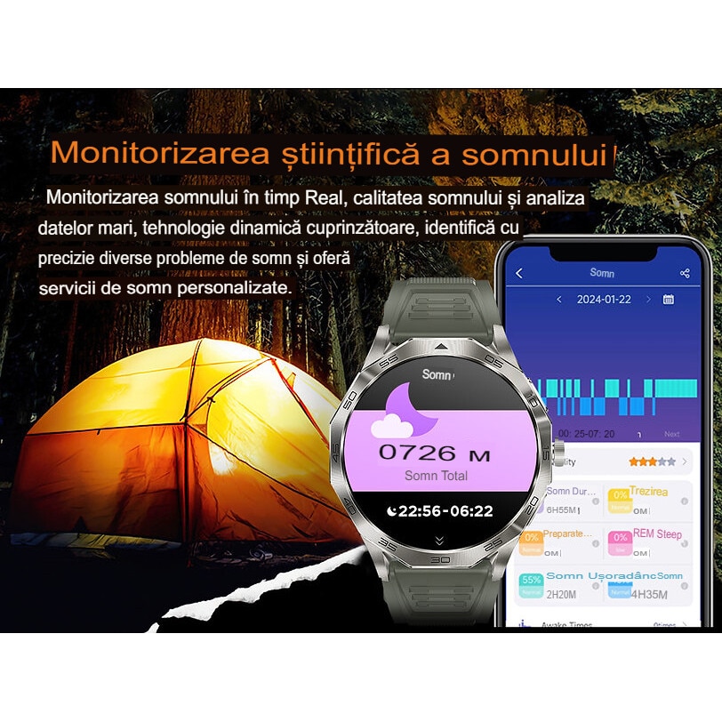 Ceas Smartwatch barbati, Apel Bluetooth 1.85''HD Screen,360x360 ...