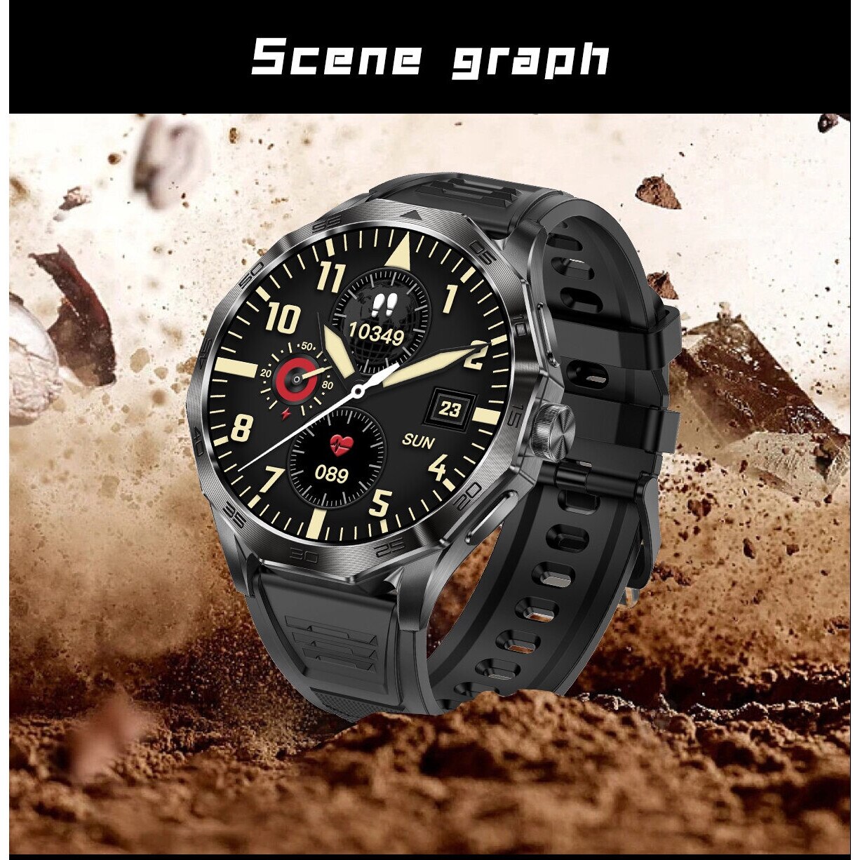 Ceas Smartwatch barbati, Apel Bluetooth 1.85''HD Screen,360x360 ...