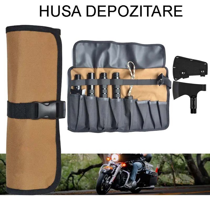 Baston Topor Sulita multifunctional Pentru Camping, cu Amnar si Fluier ...