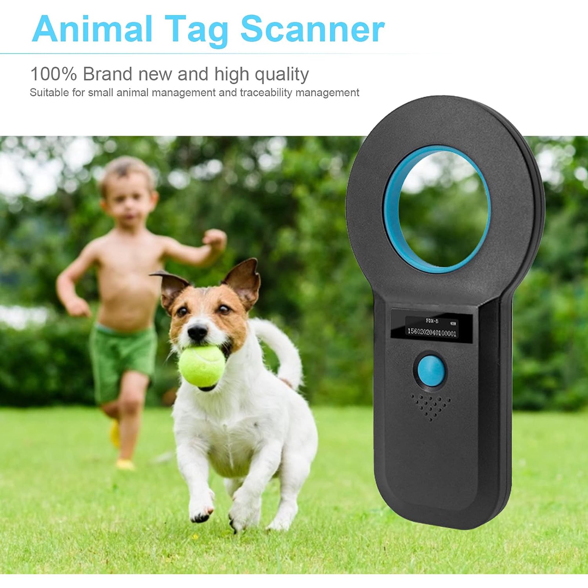 Cititor microcipuri pentru animale, WALALLA, suporta FDX-B/EMID, 128 ...