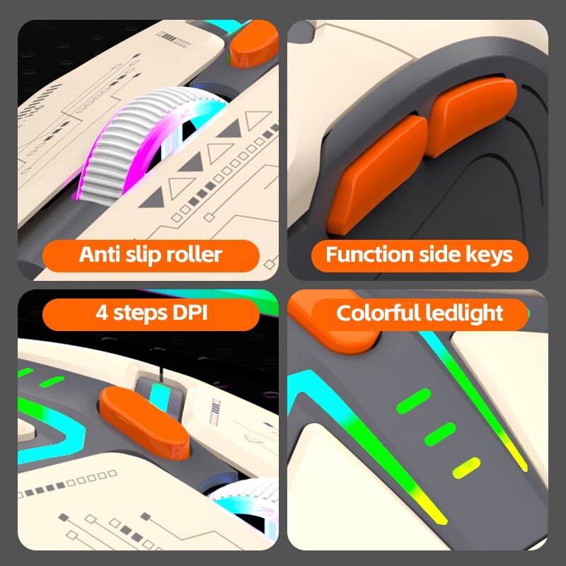 Mouse gaming, NAXSIR, cu fir, Iluminare RGB, 6 Butoane, Reglabil 1200 ...