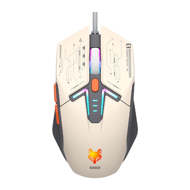 Mouse gaming, NAXSIR, cu fir, Iluminare RGB, 6 Butoane, Reglabil 1200 ...