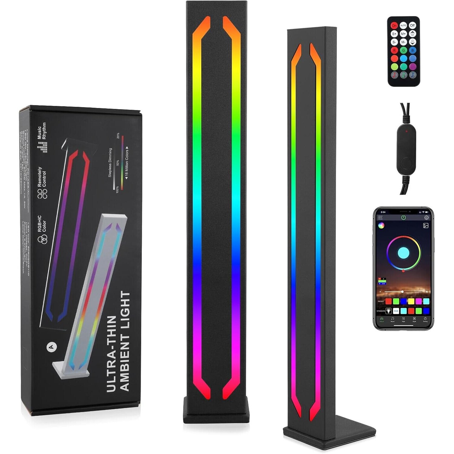 Set 2 Lampi Slim Led, Daboza, pentru Filme, Gaming, RGB, Lumina ...